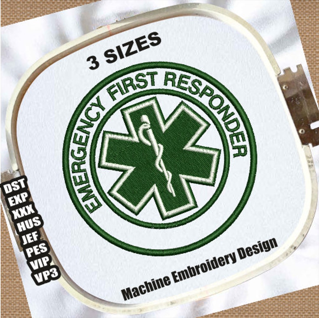 Emergency First Responders Embroidery Pattern | Emergency Medical Logo ...