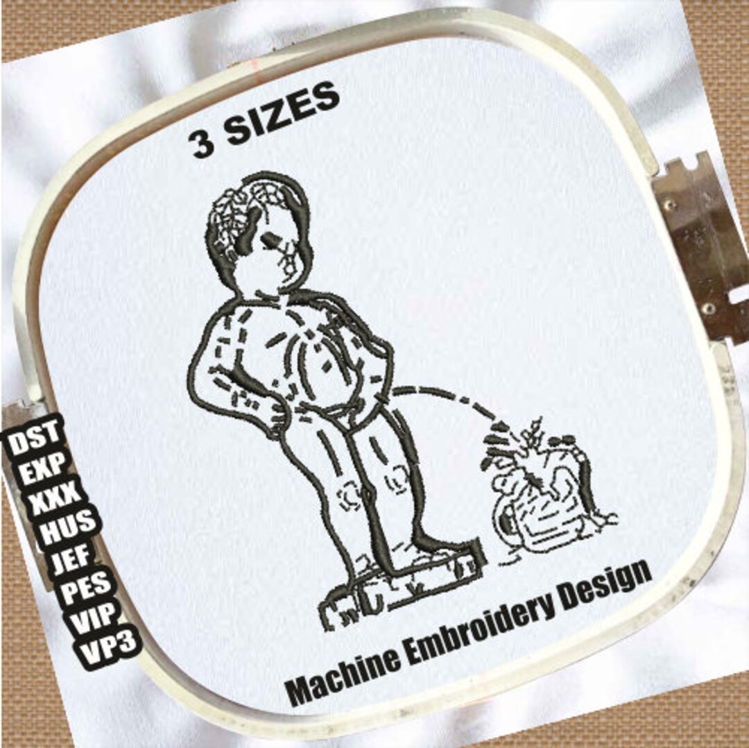 Peeing Boy Embroidery Design | Urinating Boy Dst File | Boy Pee Pes ...