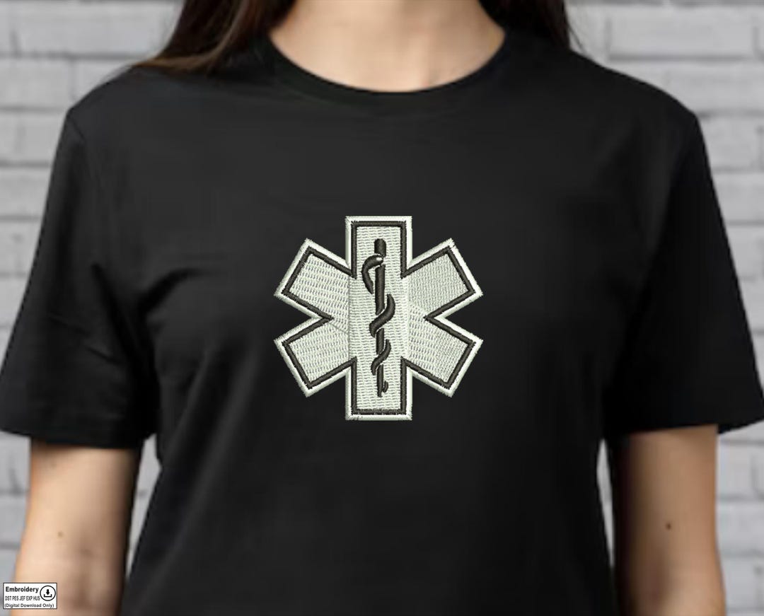 Ems Star of Life Machine Embroidery Design | Medical Sign Embroidery ...