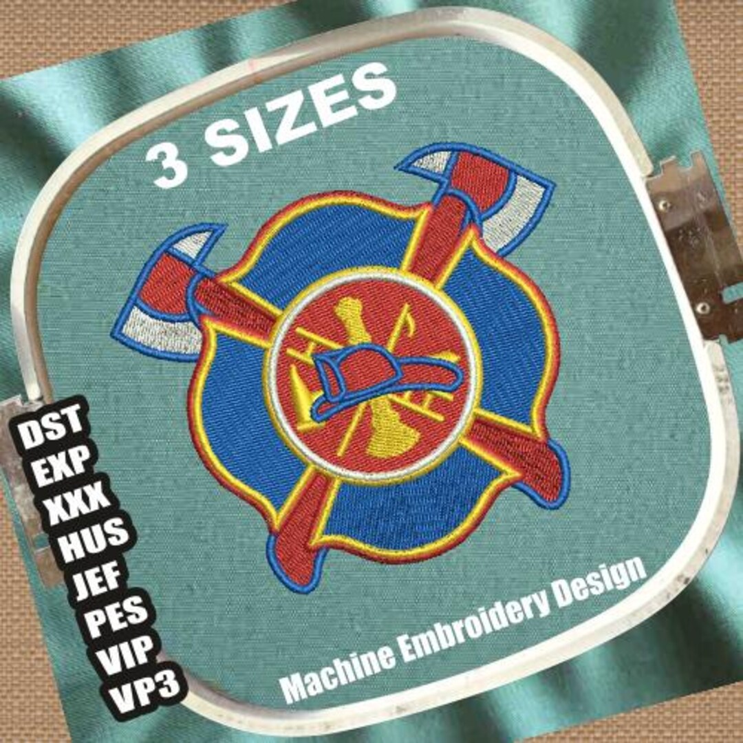 Fire Logo Machine Embroidery Design | Firefighter Symbol Embroidery ...