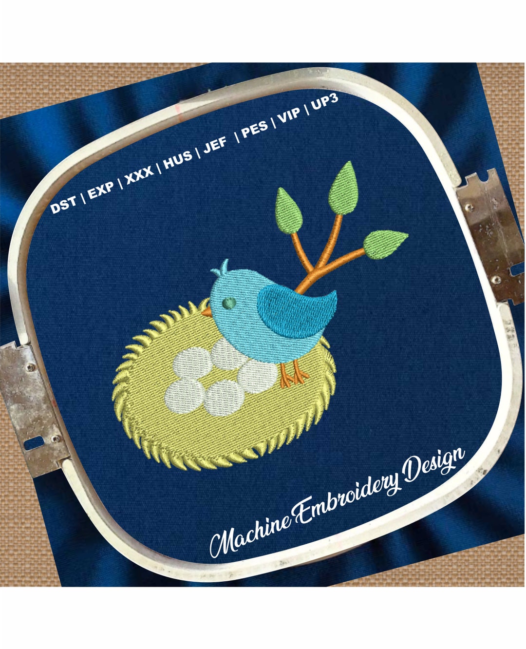 Sparrow With Nest Embroidery Design | Bird Sparrow Nest Dst File ...