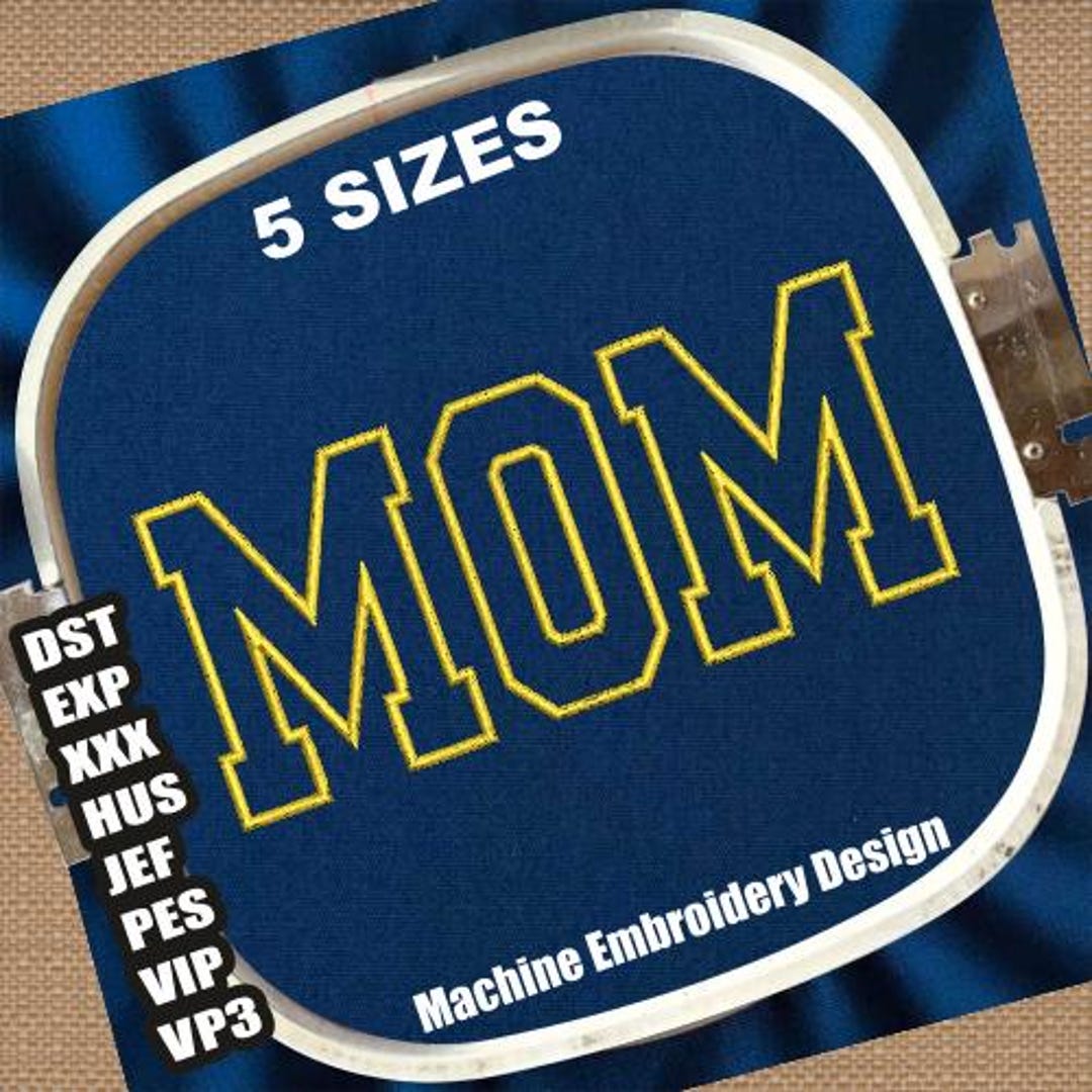 Mom Outline Letters Machine Embroidery Design | Mama Embroidery ...