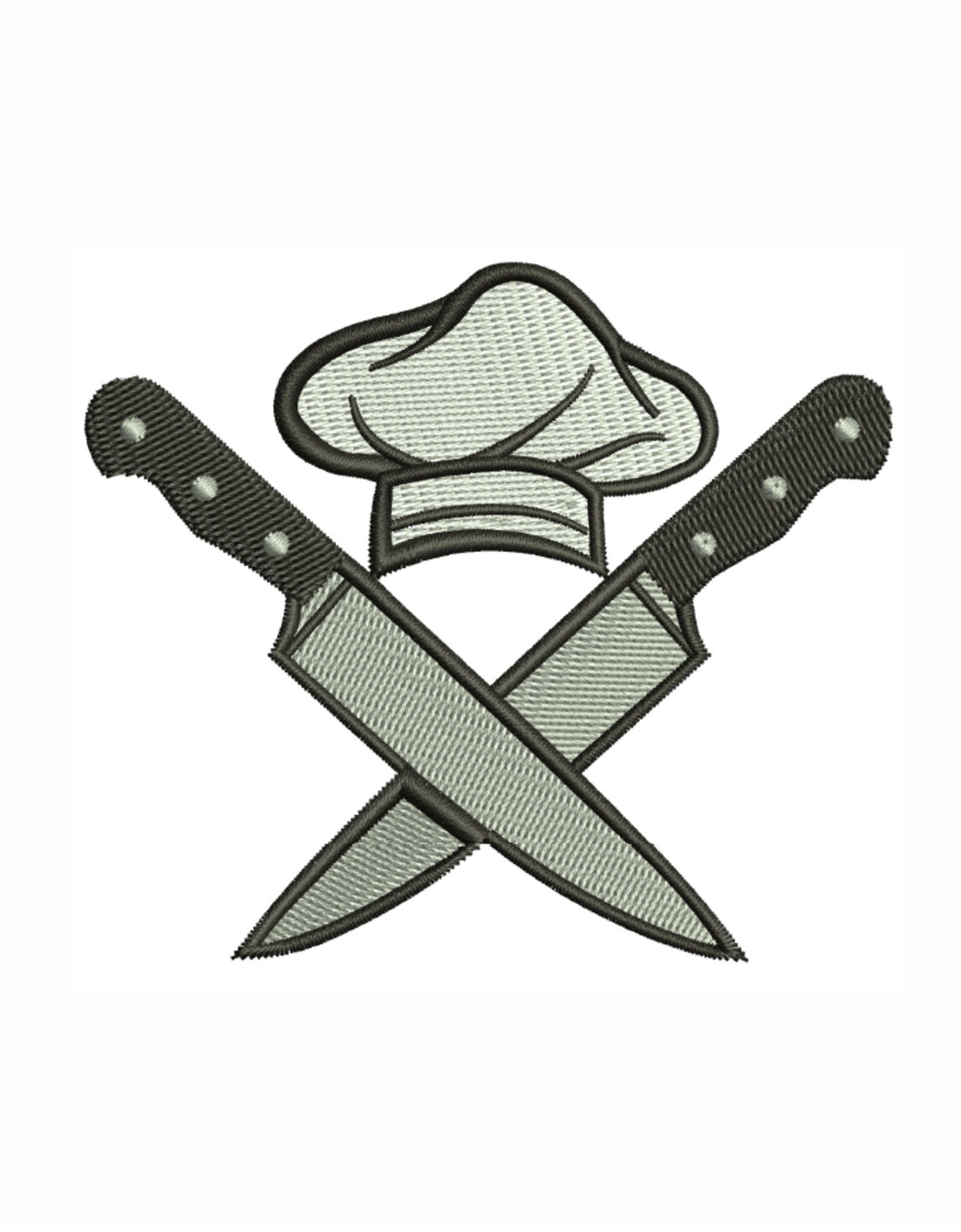 Chef With Knife Logo Embroidery Design Chef Knife Machine - Etsy