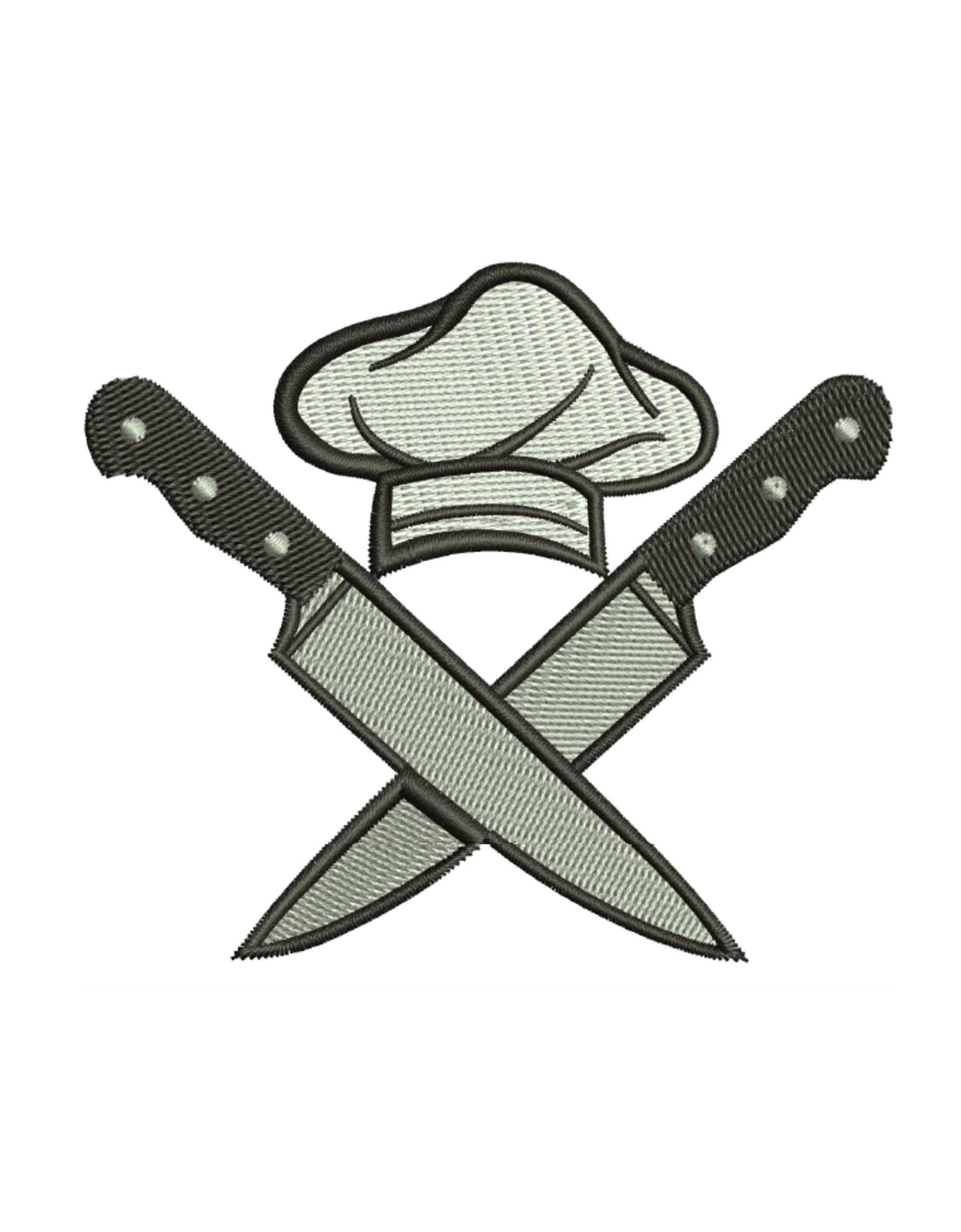 Chef With Knife Logo Embroidery Design Chef Knife Machine Embroidery ...