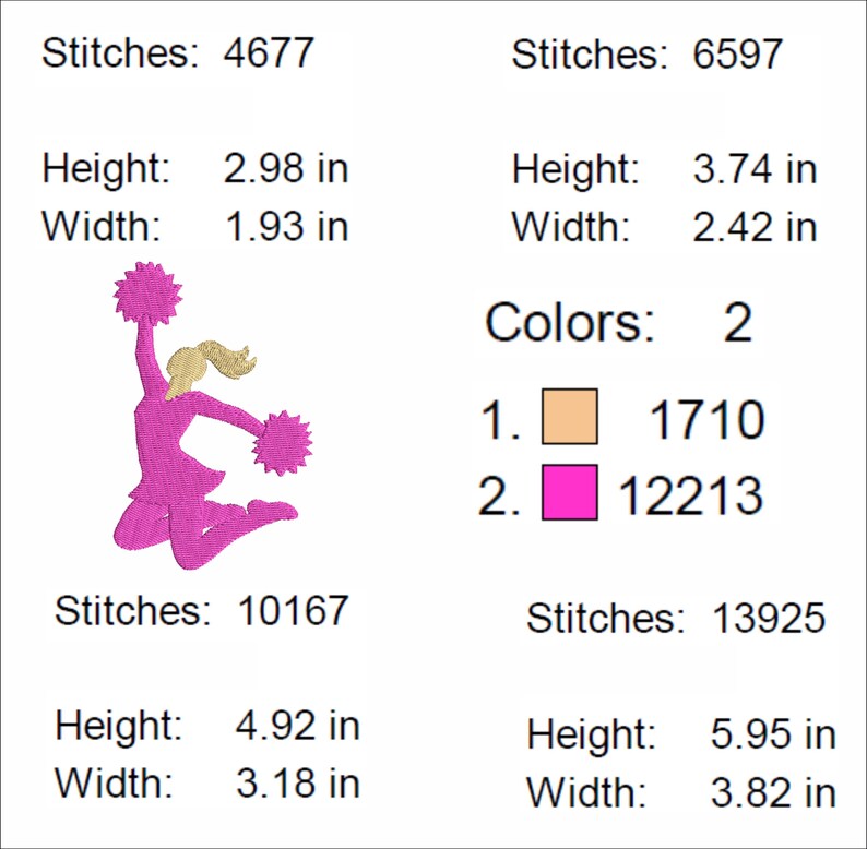 Cheer Girls Machine Embroidery Designs Pack | Cheerleading Embroidery ...
