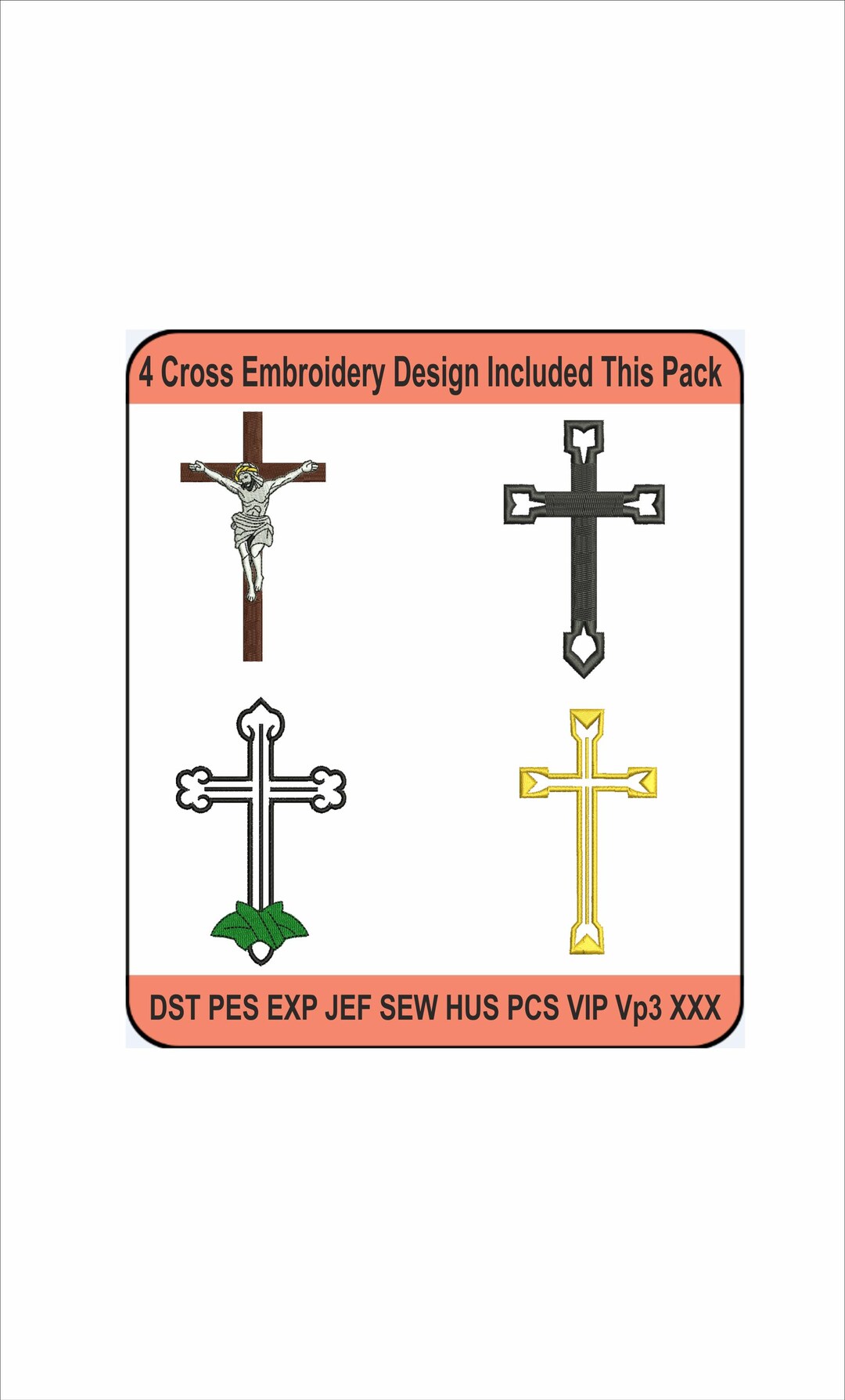 Holy Cross Machine Embroidery Designs Pack | Christian Cross Embroidery ...