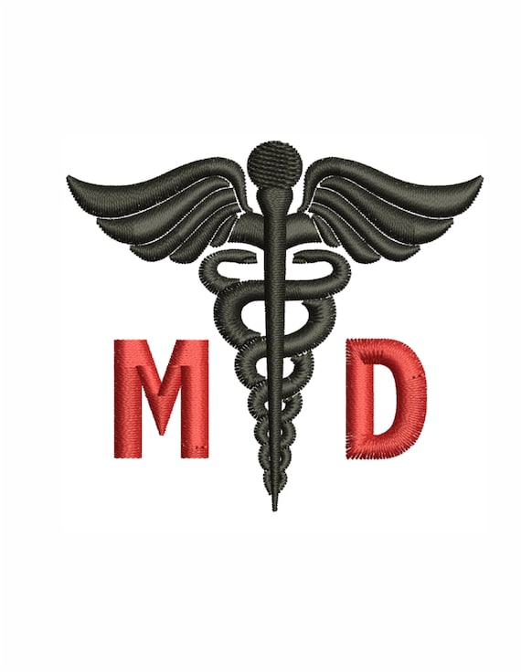 Caduceus MD Embroidery Design Caduceus Machine Embroidery | Etsy