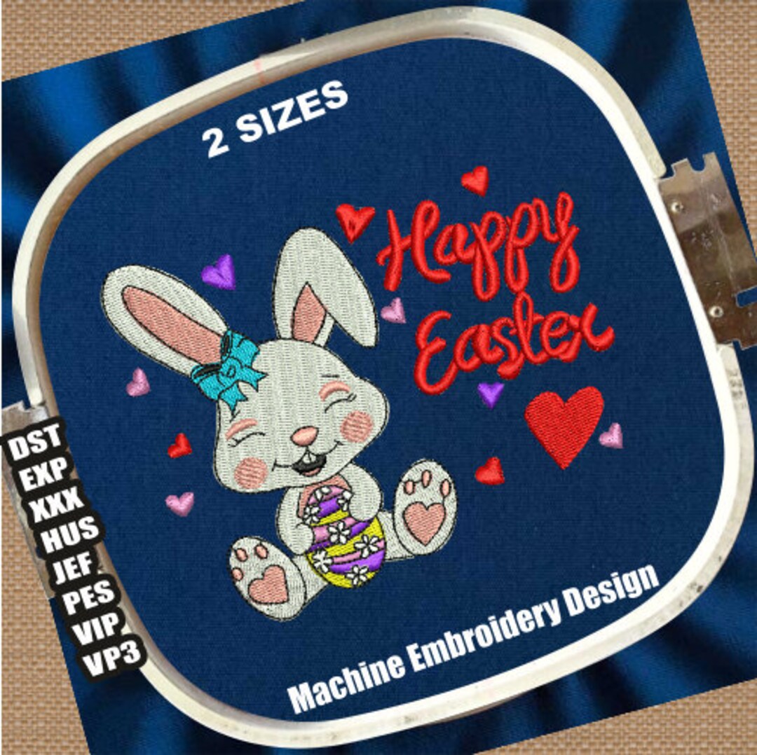 Happy Easter Embroidery Patterns | Easter Bunny DST File | Easter ...
