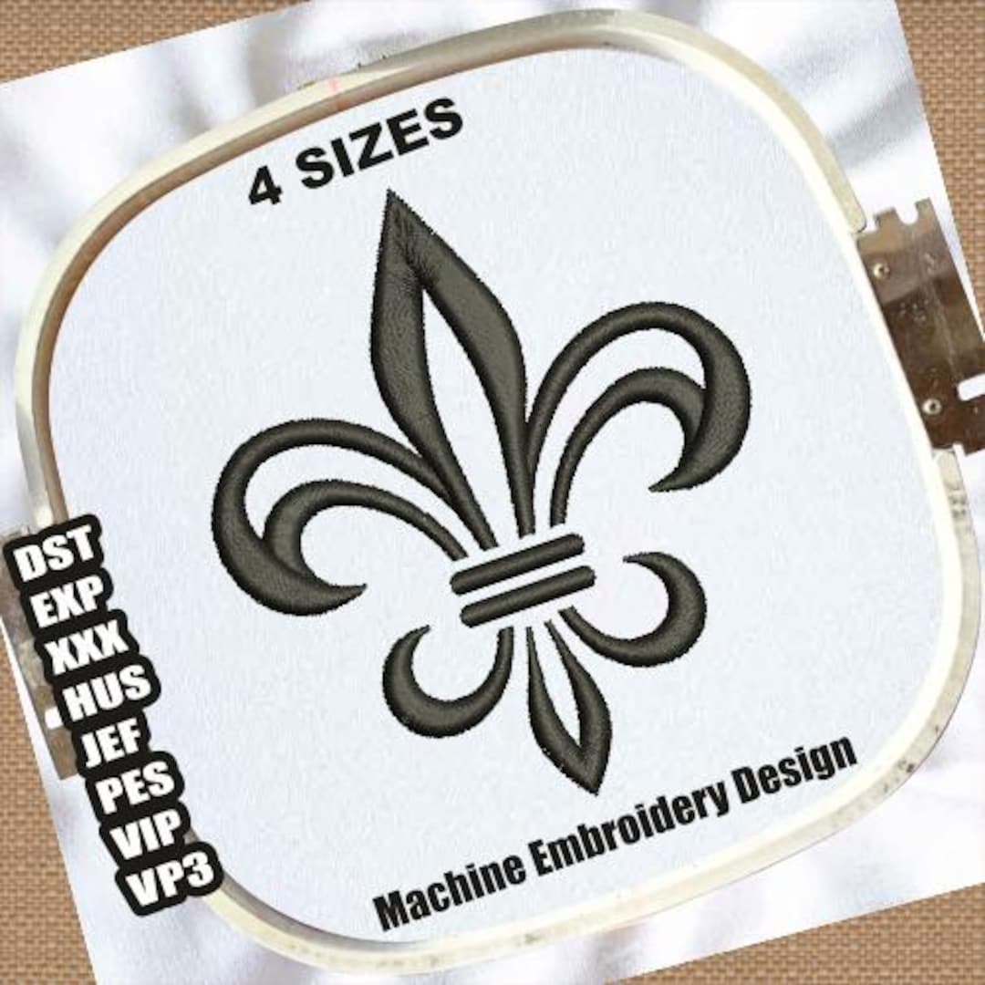 Fleur De Lis Embroidery Design | Fleur De Lys Symbol DST Files | Coat ...