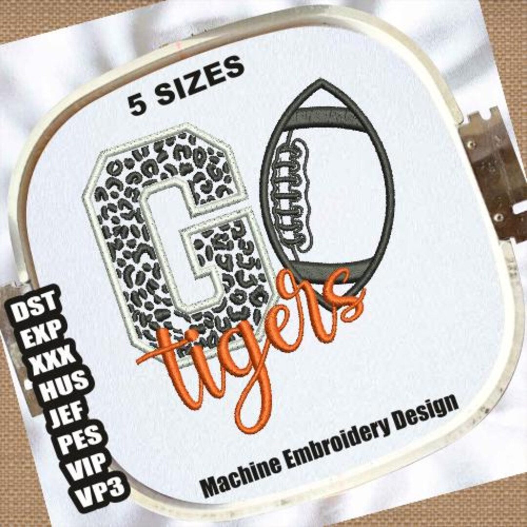 Go Tigers Leopard Machine Embroidery Designs | Tigers Football Leopard ...