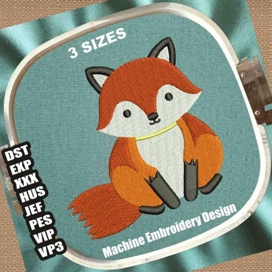 Cute Fox Embroidery Design Fox DST File Foxes PES File Fox Machine ...