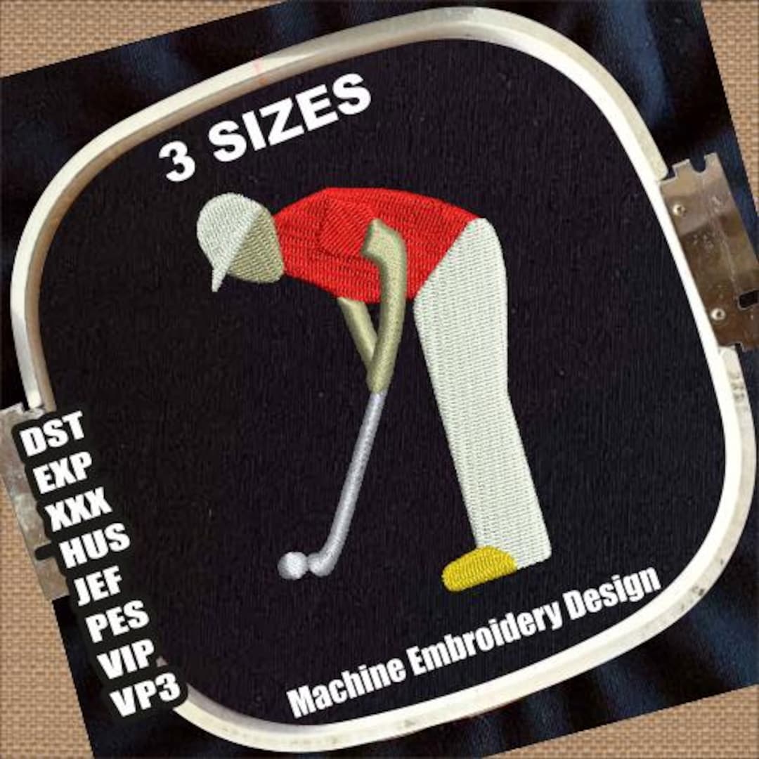 Golfer Machine Embroidery Designs | Golf Swing Embroidery Patterns ...