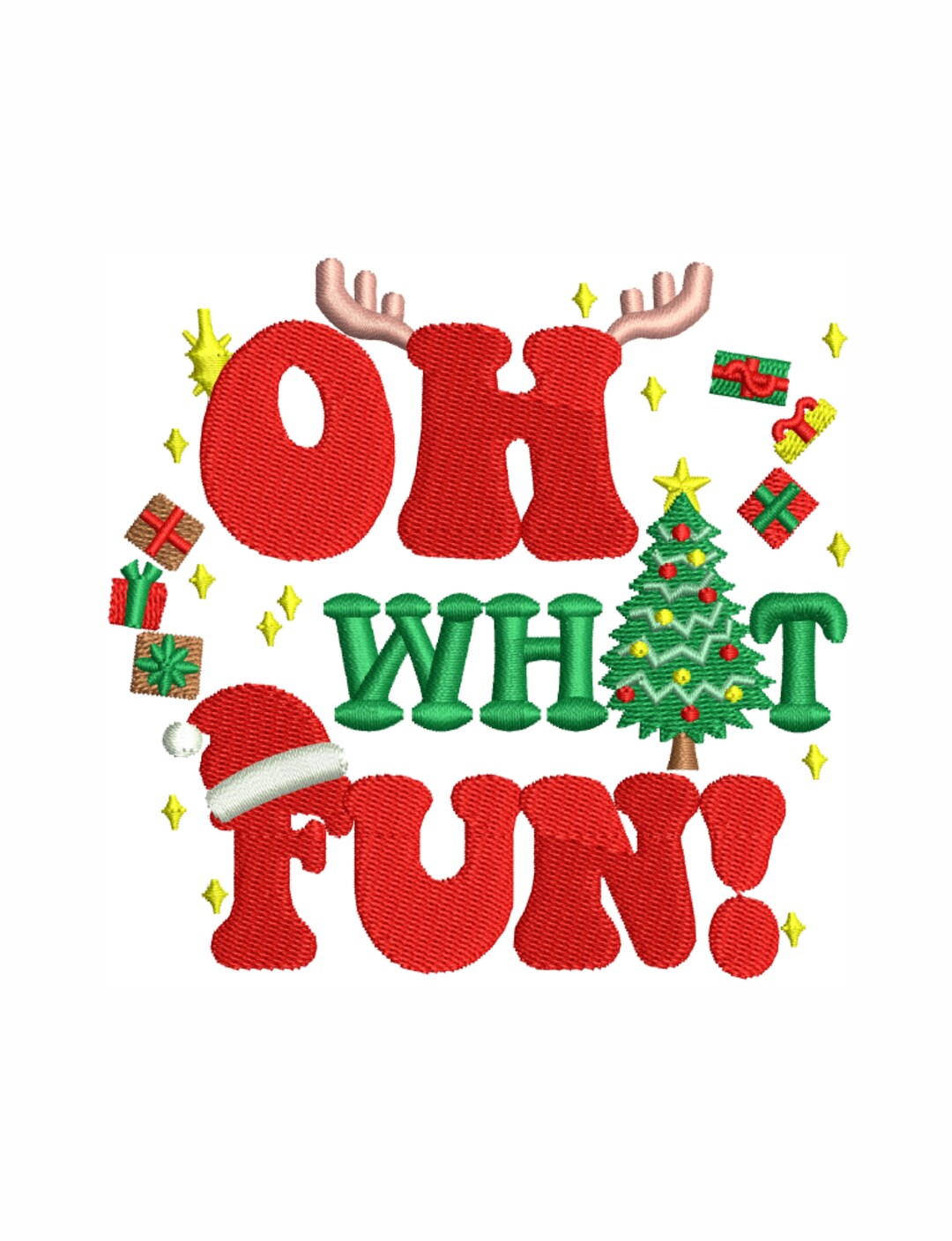 Oh What Fun Embroidery Design Christmas Holiday Dst File Happy ...