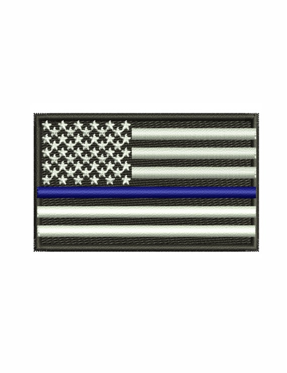 Blue Line Flag Embroidery Design American Flag Embroidery - Etsy
