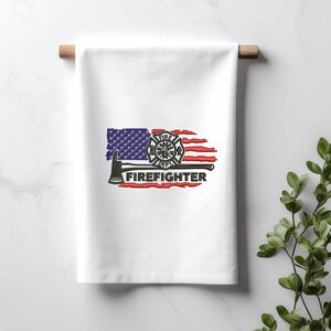 Firefighter Flag Embroidery Patterns | Firefighter Logo DST File ...