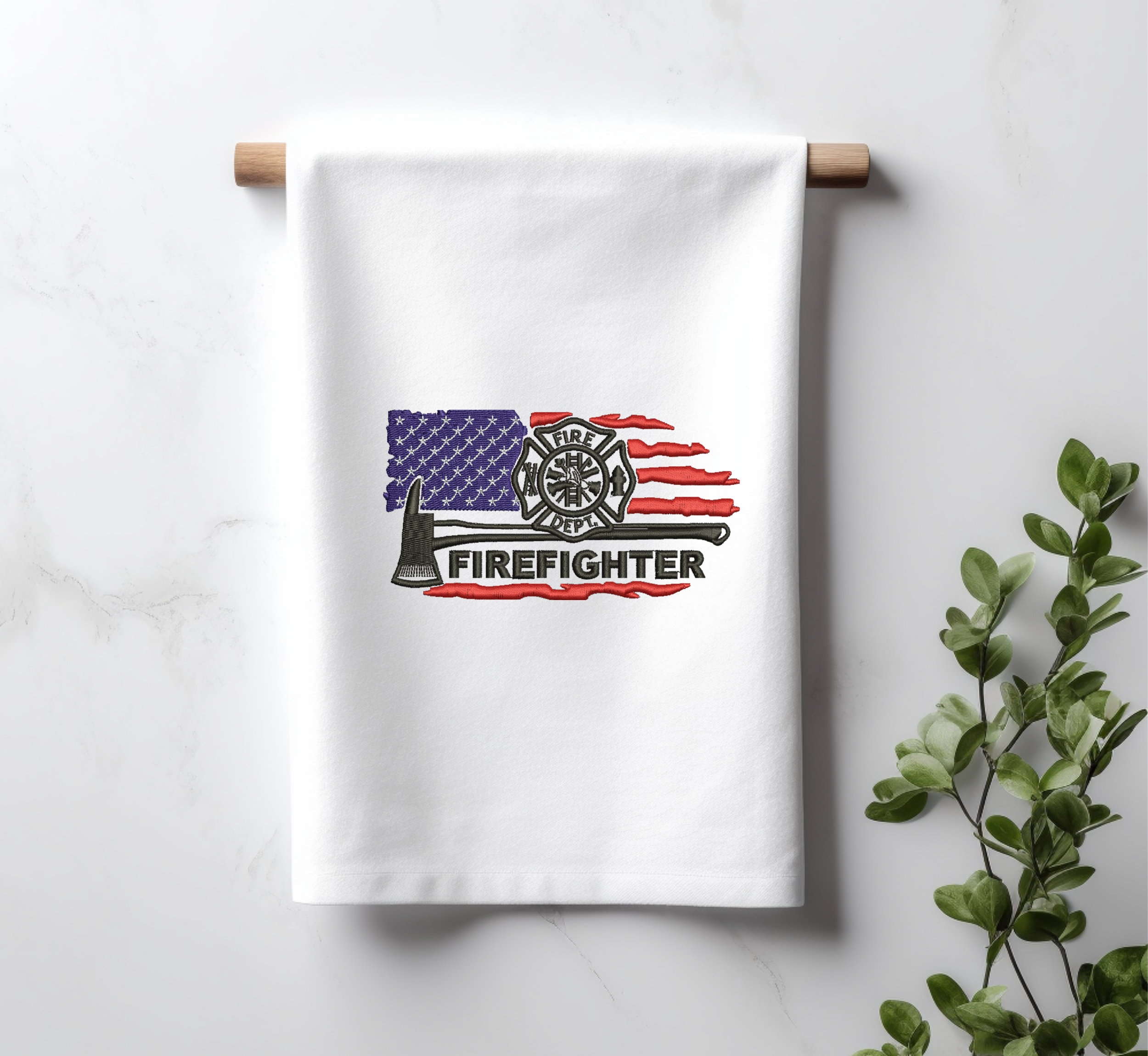 Firefighter Flag Embroidery Patterns | Firefighter Logo DST File ...