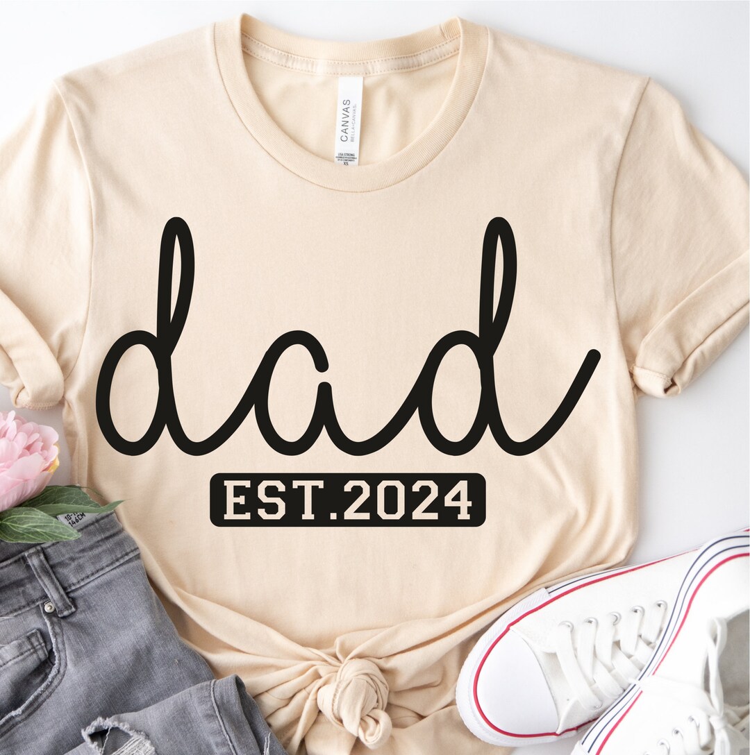 Dad Est 2024 Black Svg, Fathers Day Png, Dad Life Vector File, Fathers ...