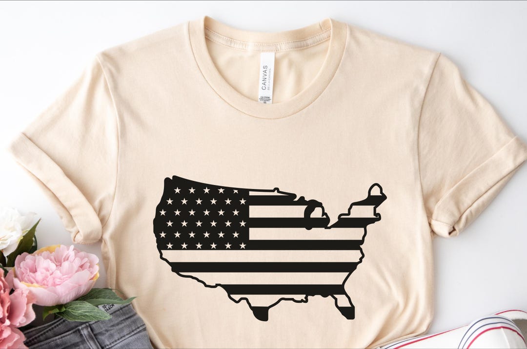US Map With Flag Svg, American Flag and Map Png, Flag of the United ...