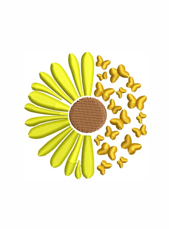 Sunflower Embroidery Design Sunflower Machine Embroidery | Etsy