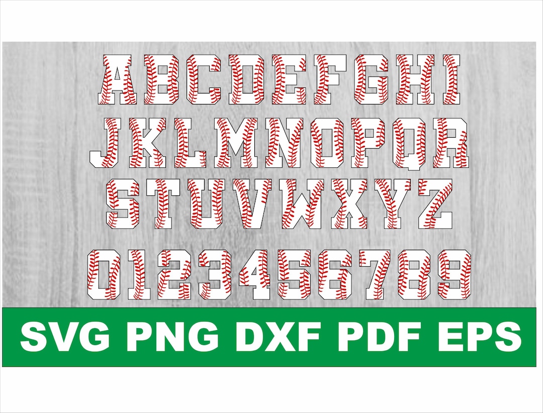 Baseball Alphabat and Numbers Svg, Baseball Font Png, Baseball Number ...