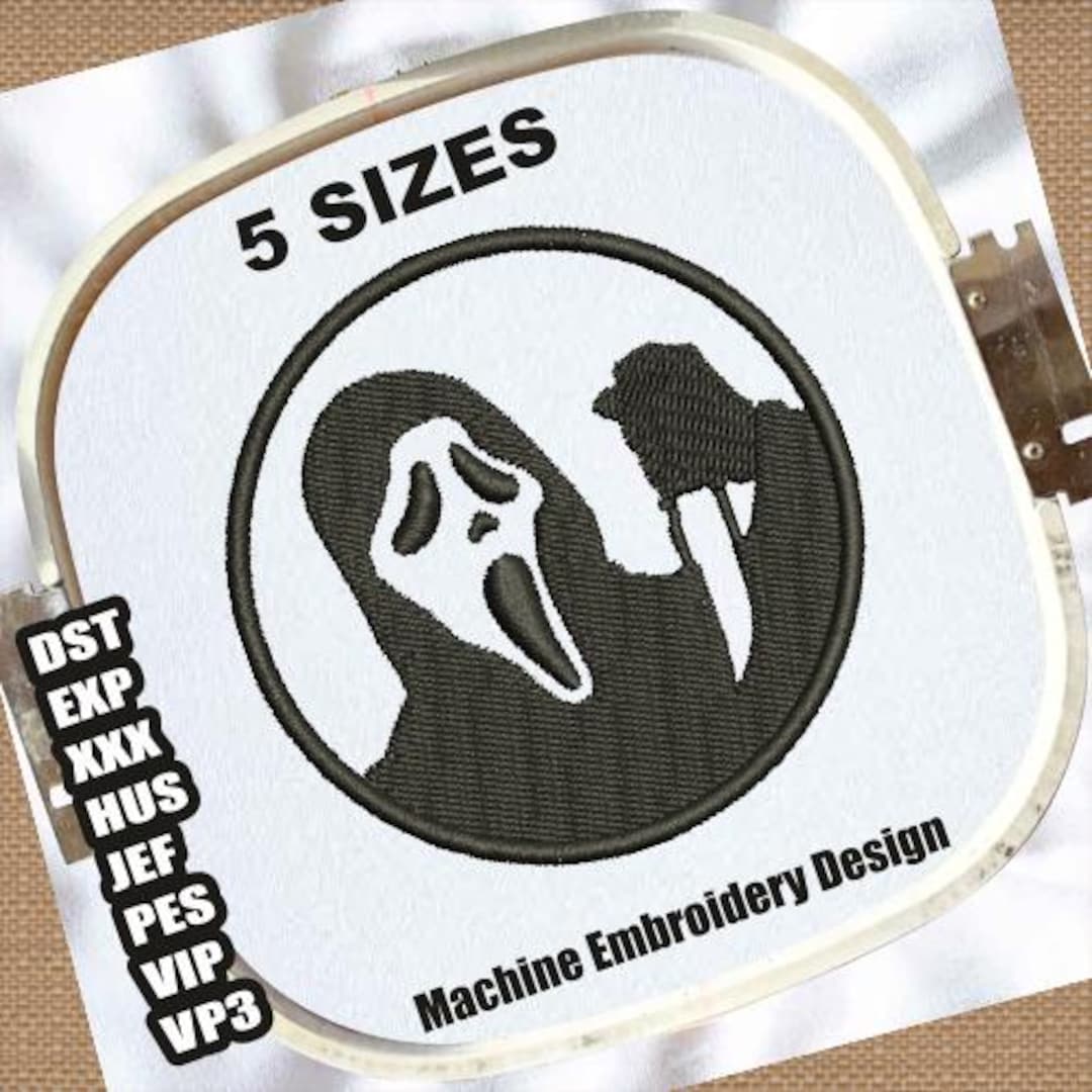 Halloween Ghostface Machine Embroidery Designs | Scream Embroidery ...