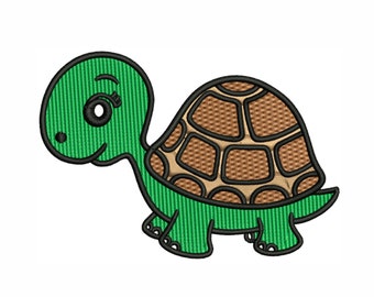 Turtle Embroidery File - Etsy