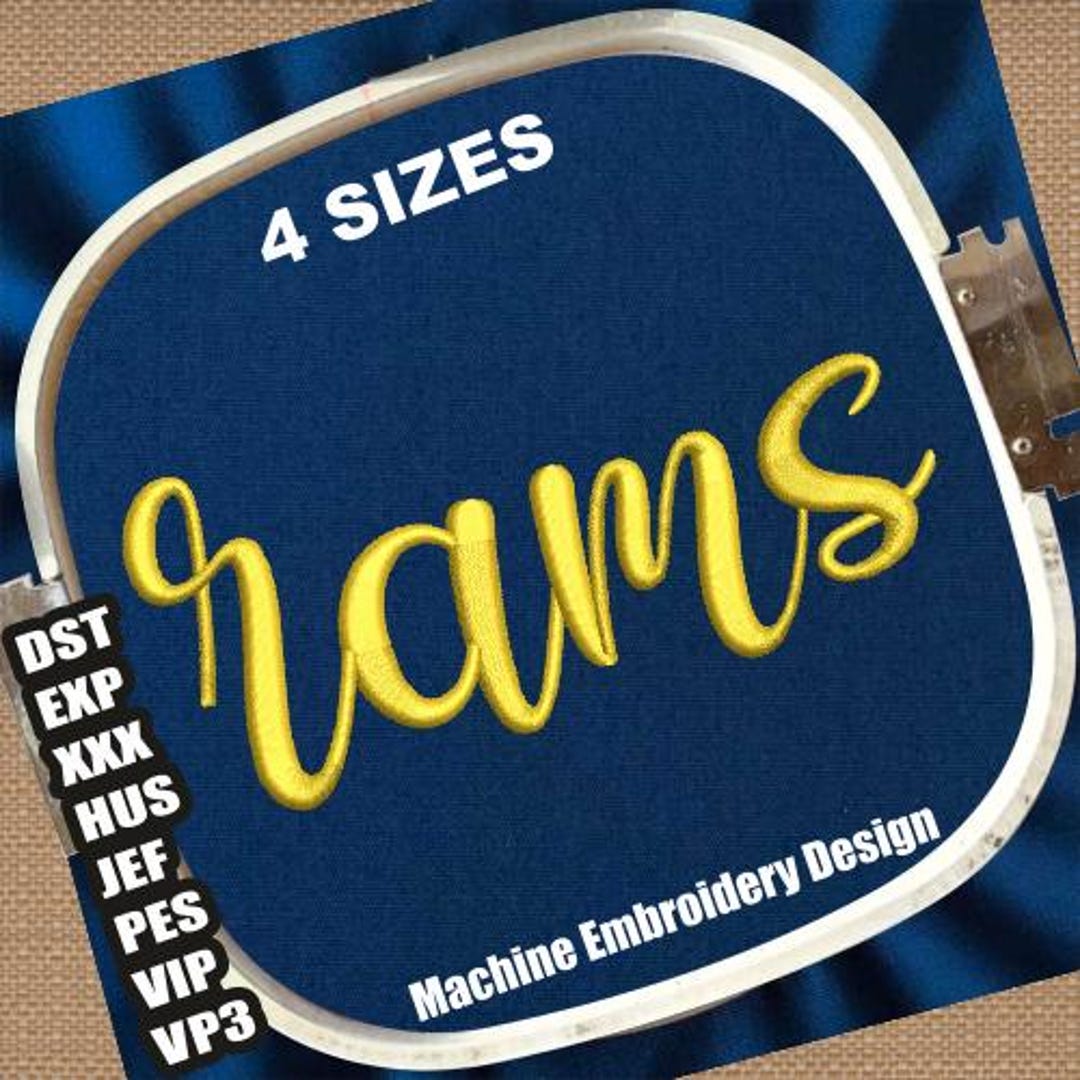 Rams 3D Puff Machine Embroidery Designs | Rams 3D Puffy Foam Letters ...