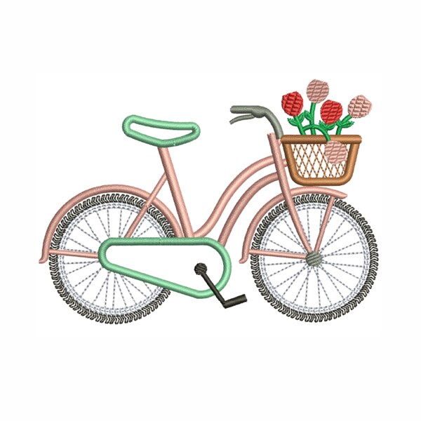 Ten Speed Bike Embroidery Design - Etsy