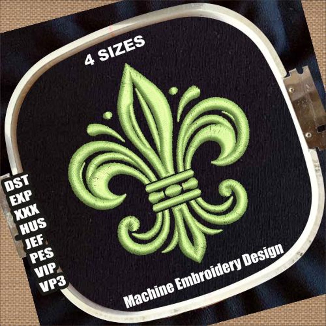 Fleur De Lis Logo Embroidery Design | Fleur De Lis Symbol DST Files ...