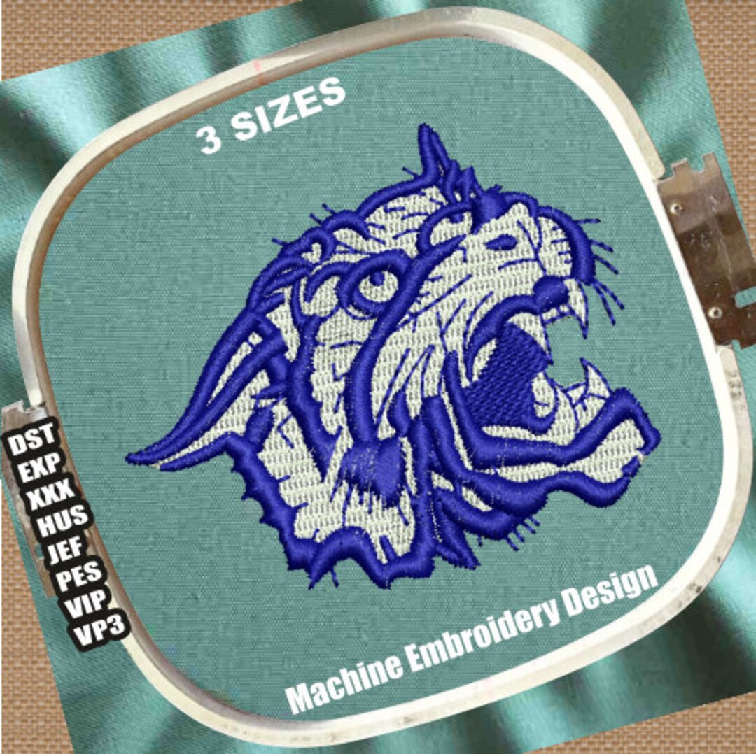 Wildcats 2 Colors Embroidery Designs | Wildcats Face DST Files ...