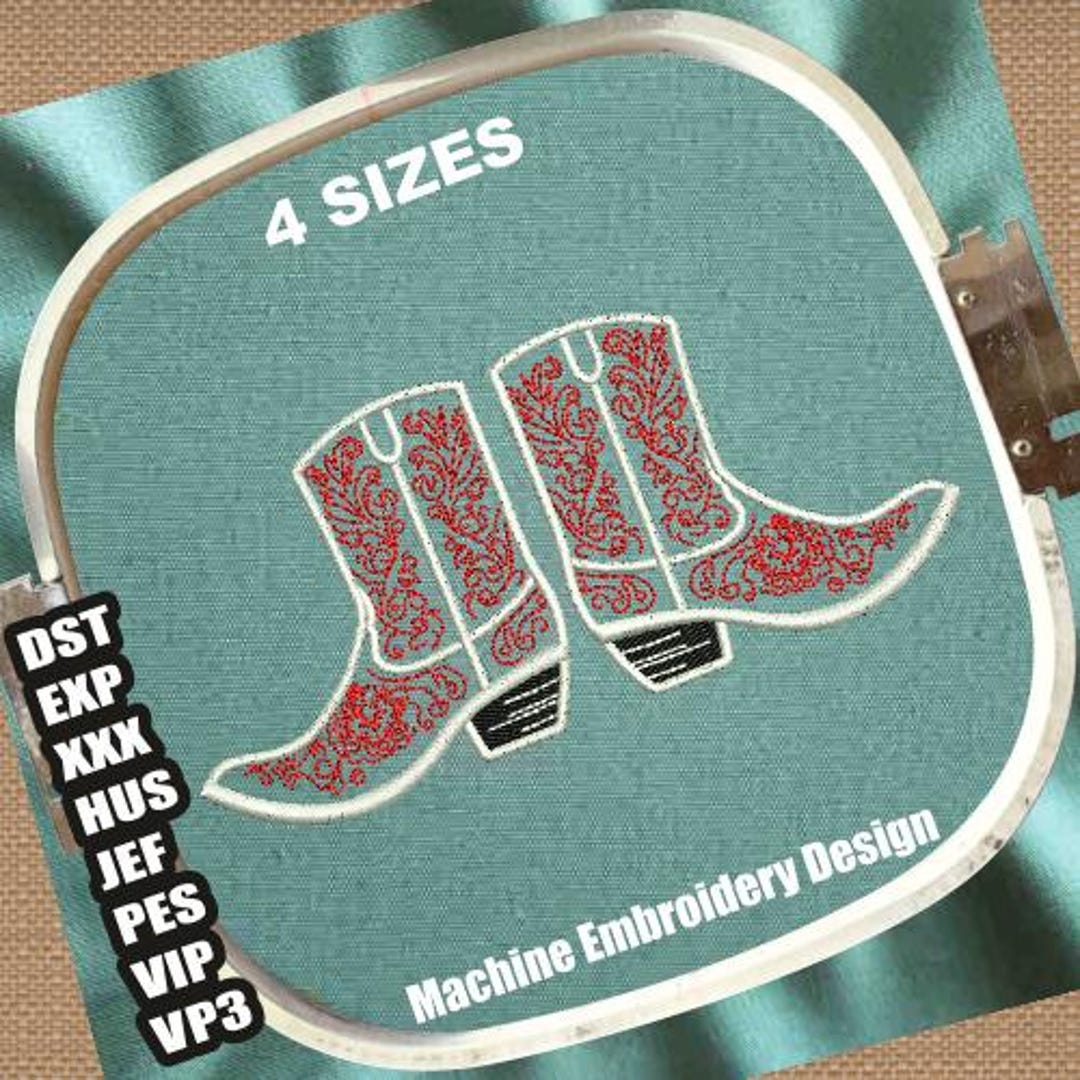 Girls Boot Outline Machine Embroidery Designs | Cowgirl Boots ...