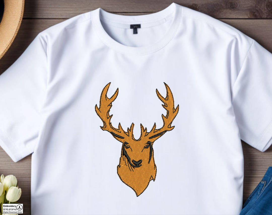 Stag Head Machine Embroidery Designs | Deer Head Embroidery Patterns ...