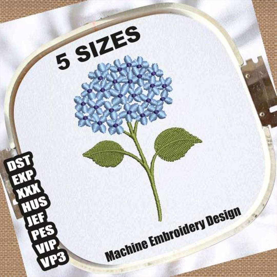 Hydrangea Machine Embroidery Designs | Blue Hydrangea Embroidery ...