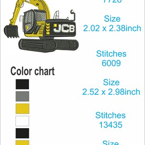 Digger Embroidery Designs Pack | Excavators Embroidery Bundel | Digger ...
