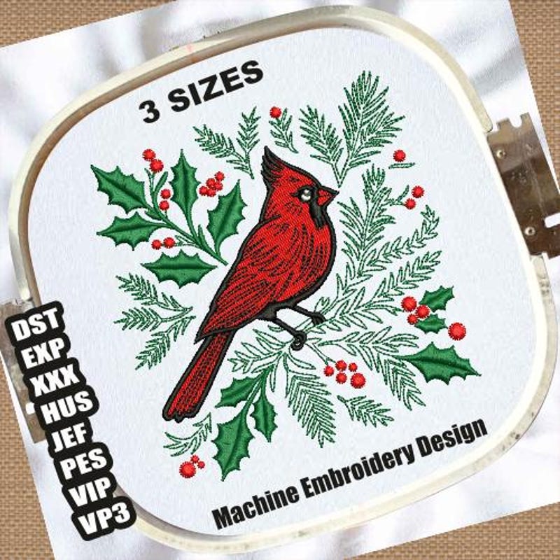 Cardinal Embroidery - Etsy