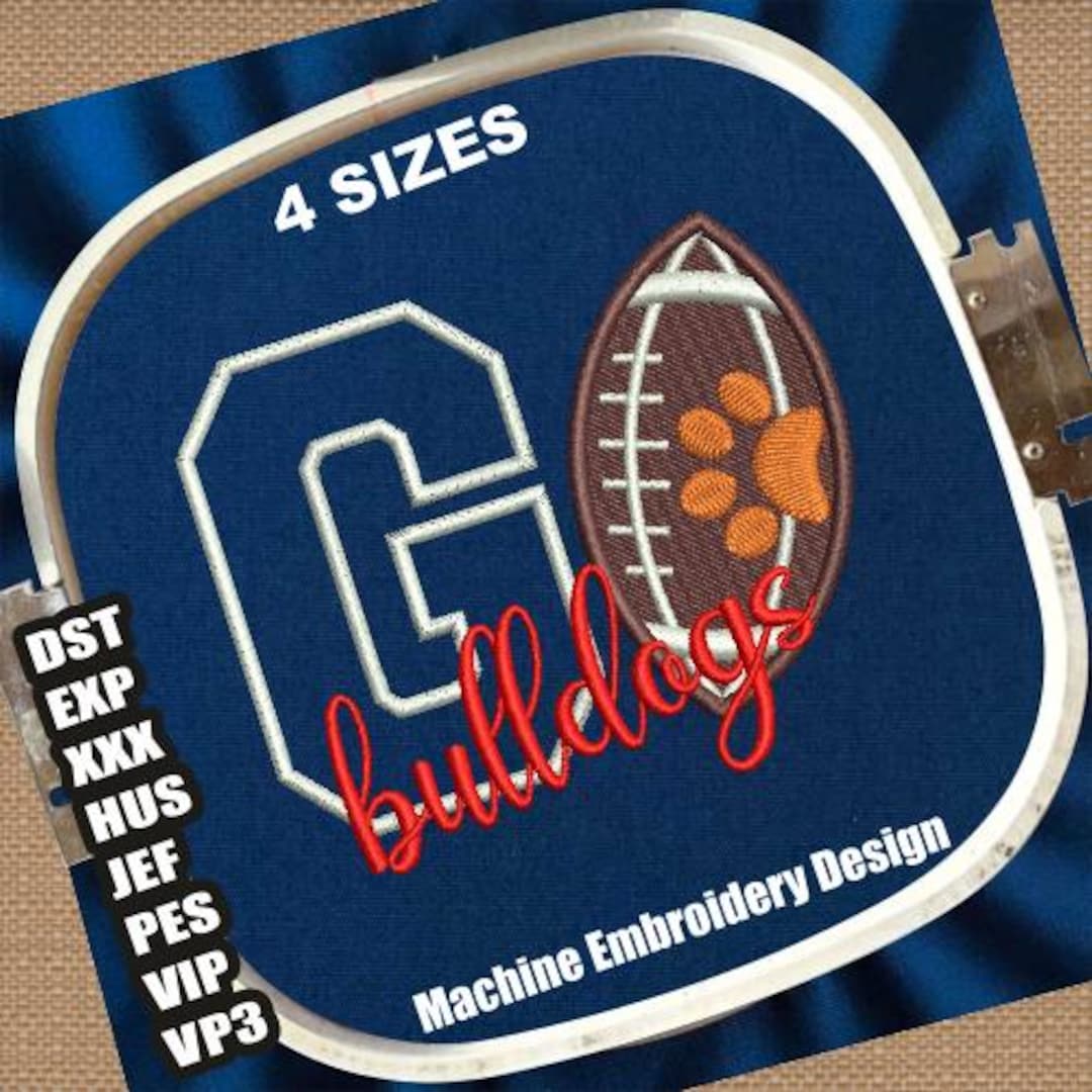 Go Bulldogs Football Machine Embroidery Designs | Go Football ...