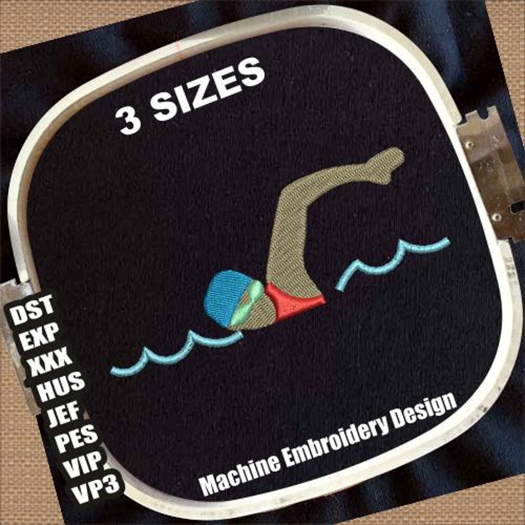 Swimmer Machine Embroidery Design | Swim Embroidery Pattern | Swimming ...