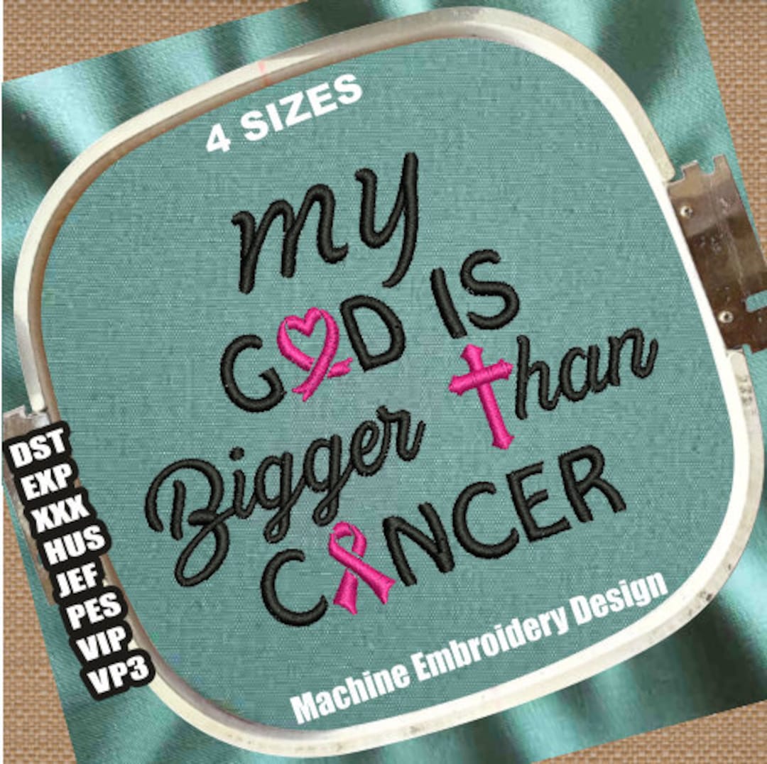 Cancer Quotes Embroidery Patterns | Cancer Awareness DST File | Brest ...