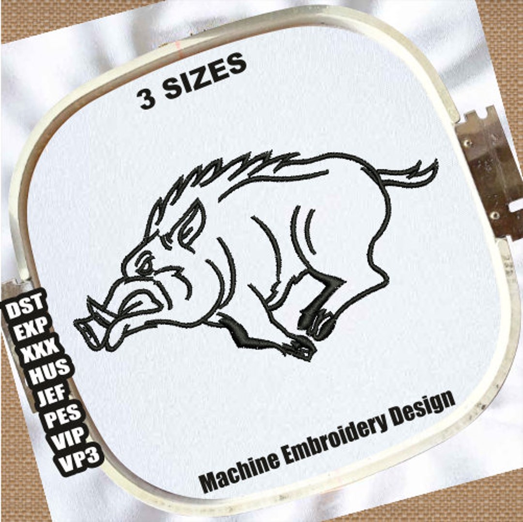 Boar Embroidery Design | Wild Boar DST File | Running Boar PES Files ...