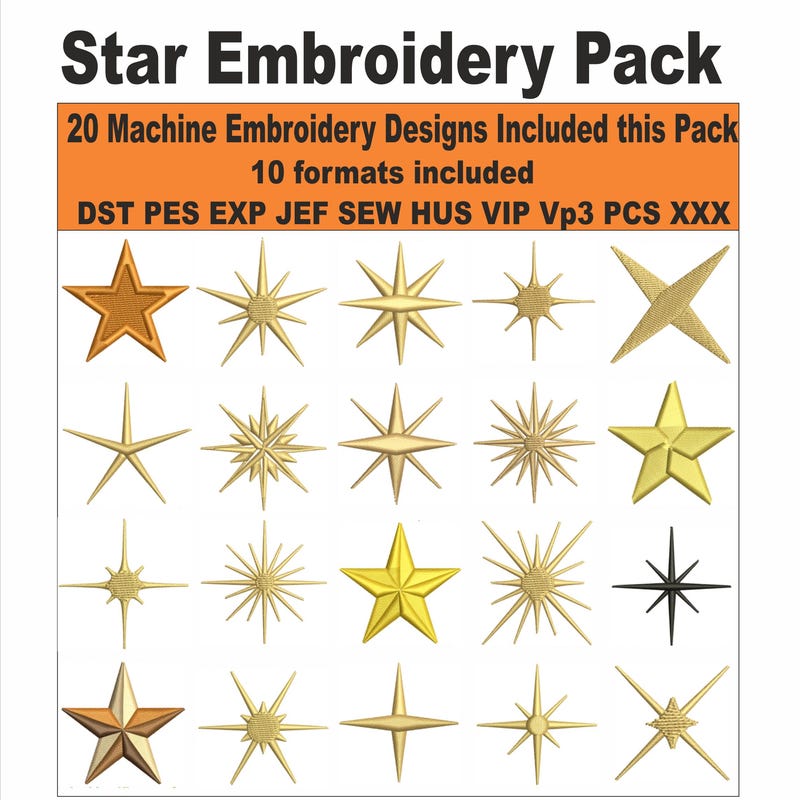 Star Embroidery - Etsy