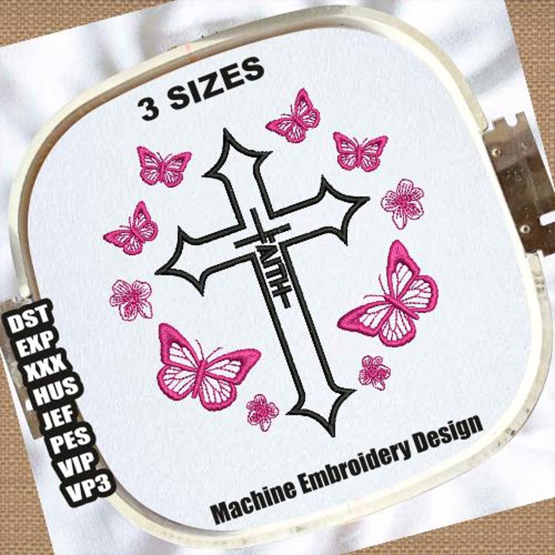 Faith Embroidery Designs | Christian Faith DST File | Faith Cross PES ...