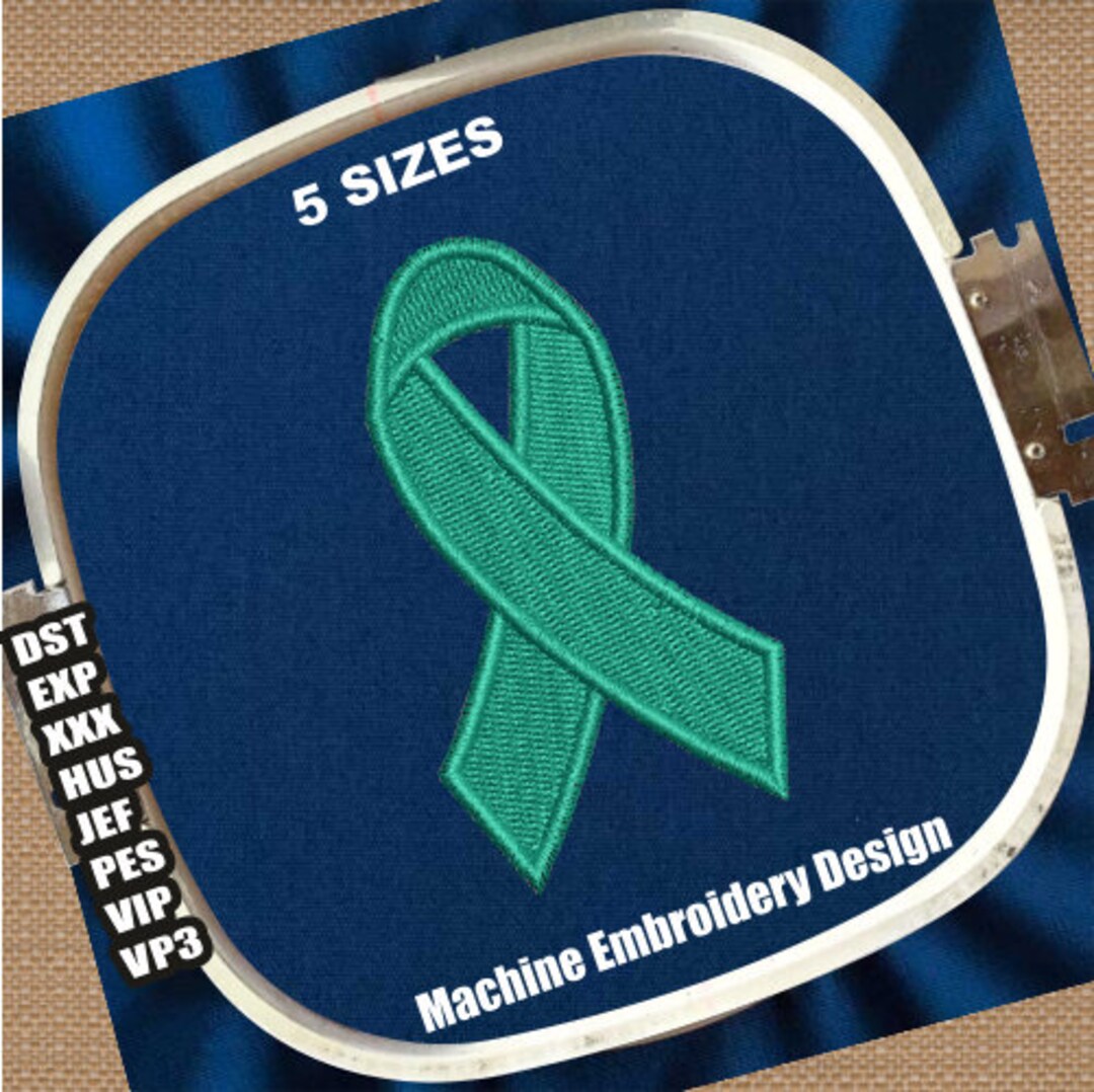 Ovarian Cancer Awareness Embroidery Patterns | Cancer Ribbon DST Files ...