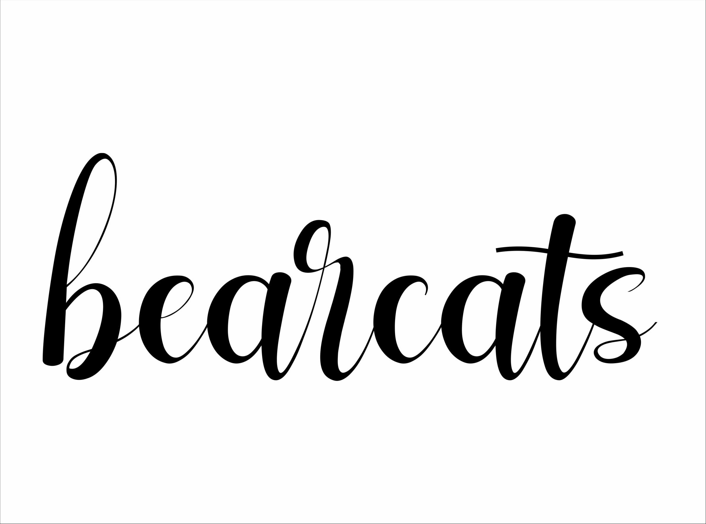Bearcats Mascot Hand Lettered Svg, Bearcats Letters Png, Bearcats ...