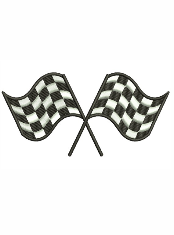 Racing Flag Checkered Embroidery Design Racing Flag - Etsy