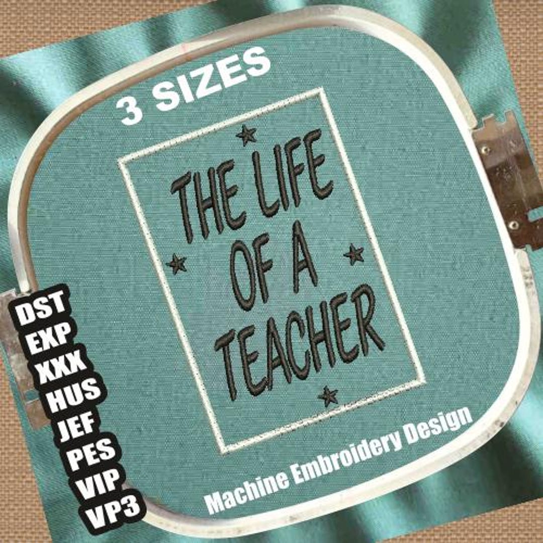 The Life of a Teacher Machine Embroidery Design | Back to School ...