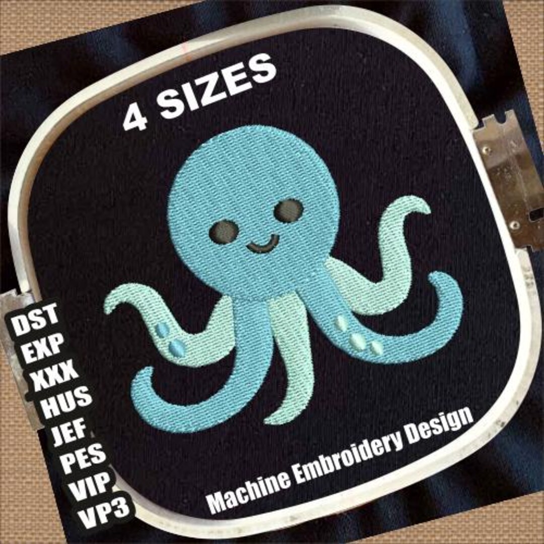 Mini Octopus Machine Embroidery Design | Octopoda Embroidery Pattern ...