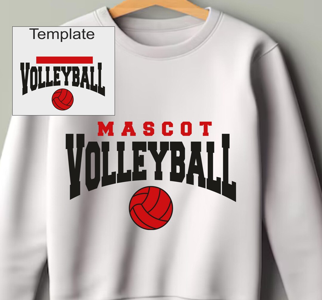 Mascot Volleyball Template Svg, Custom Volleyball Team Png, Volleyball ...