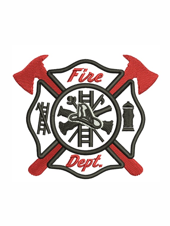 Fire Department Crest Embroidery Design Fire Dept Embroidery - Etsy