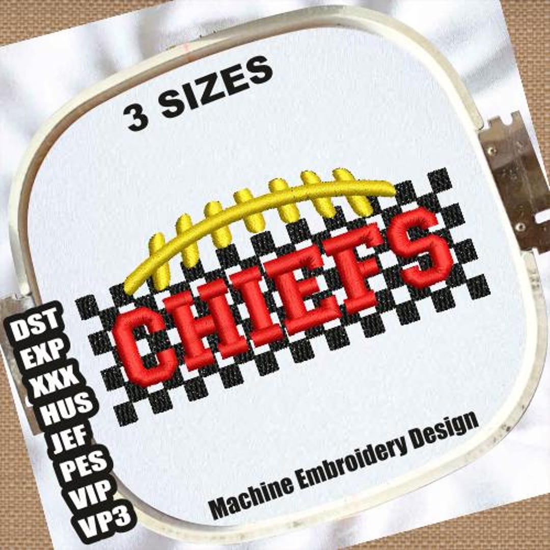 Chiefs Machine Embroidery Designs | Chiefs Checkered Embroidery ...