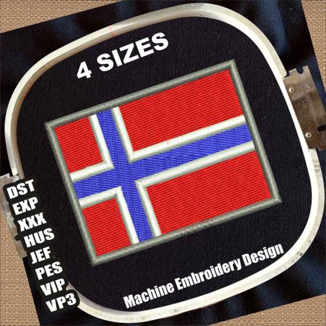 Flag of Norway Machine Embroidery Designs | Norway Flag Embroidery ...